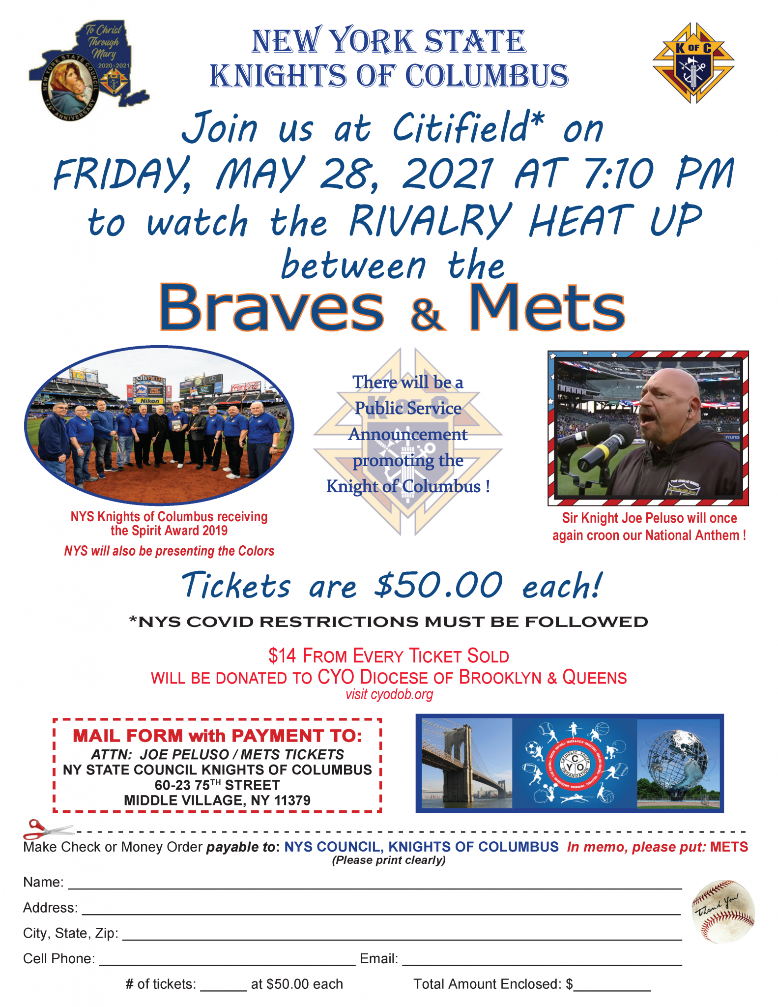 NYS KofC NY METS – K of C Thomas Dongan Council 1251